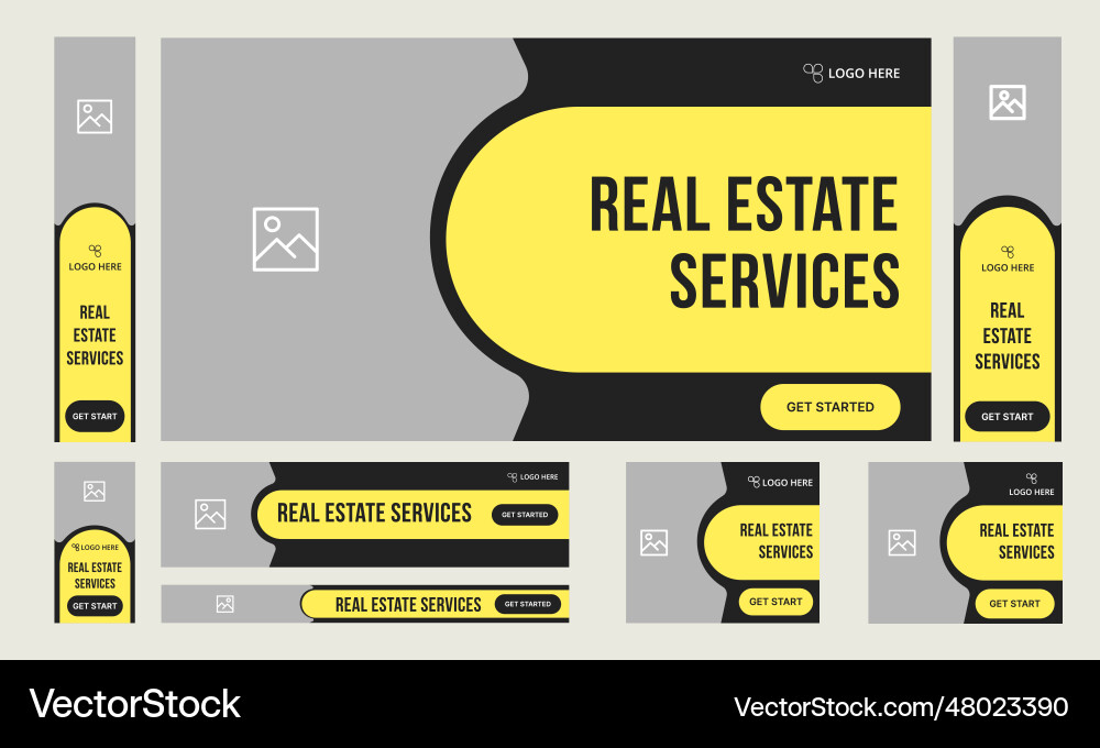 Real estate business web set banner design Vector Image