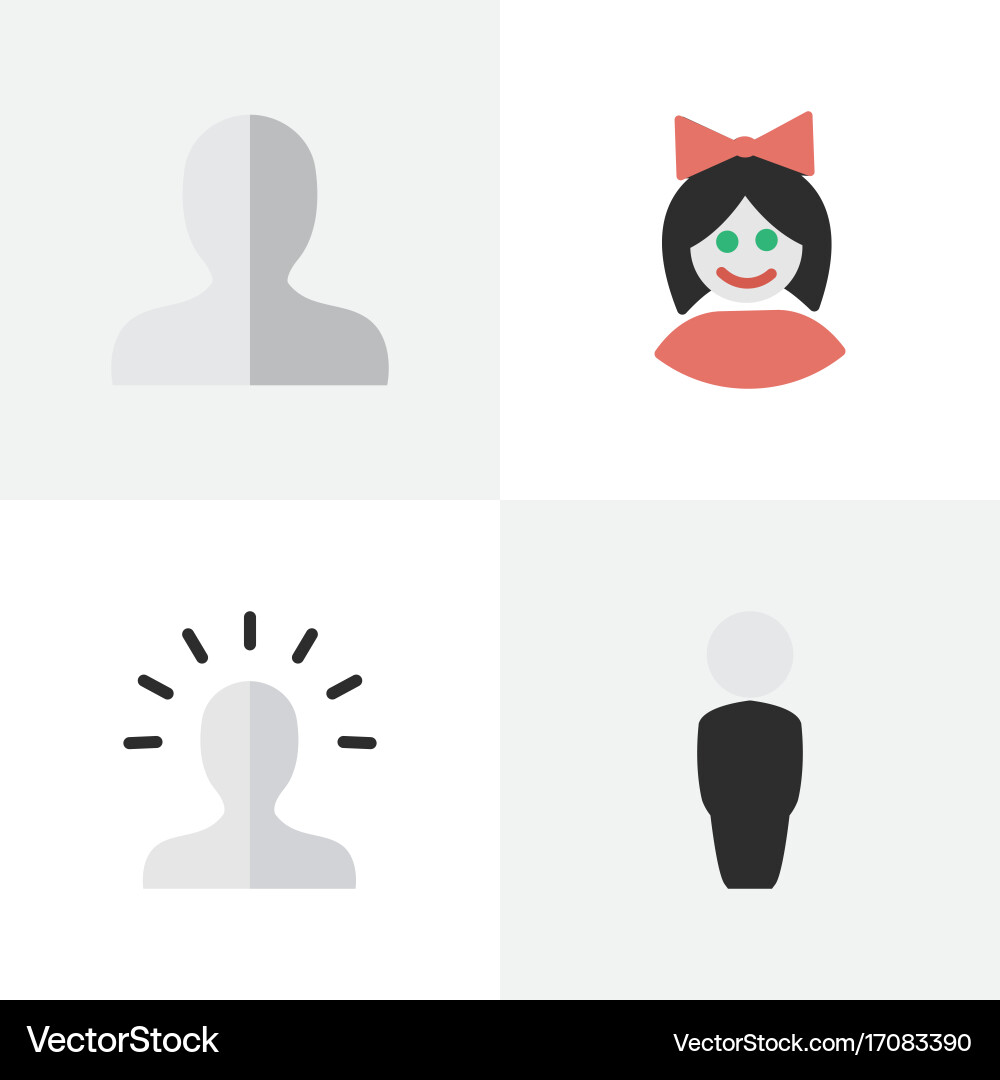 Set of simple profile icons Royalty Free Vector Image