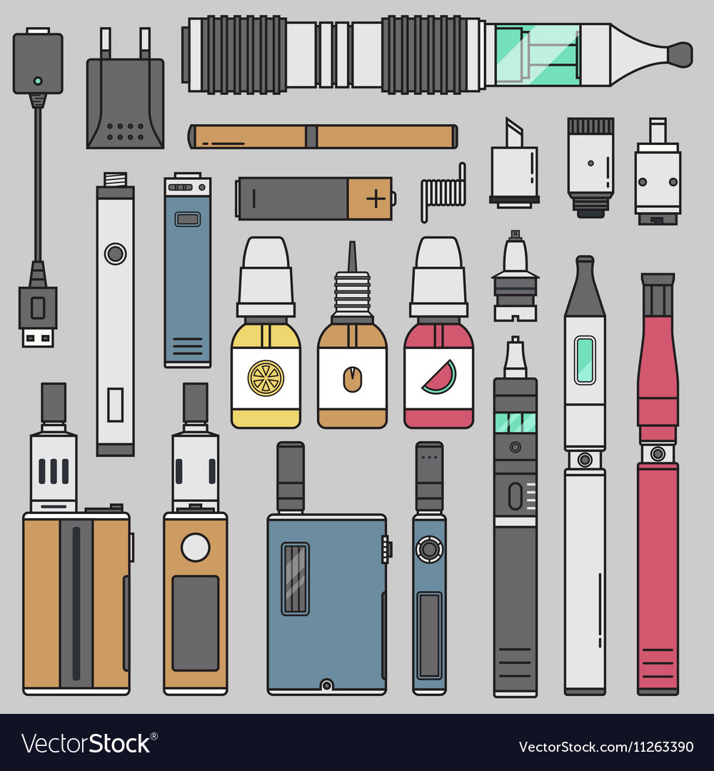 Vaping set Royalty Free Vector Image - VectorStock