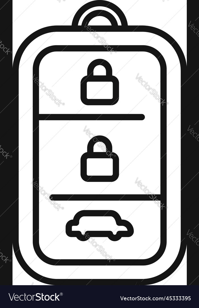 Automobile Car Key Icon Outline Smart Royalty Free Vector