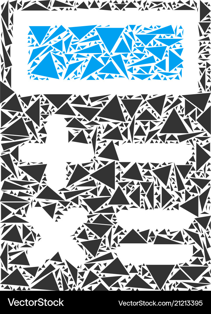 Calculator collage of triangles Royalty Free Vector Image