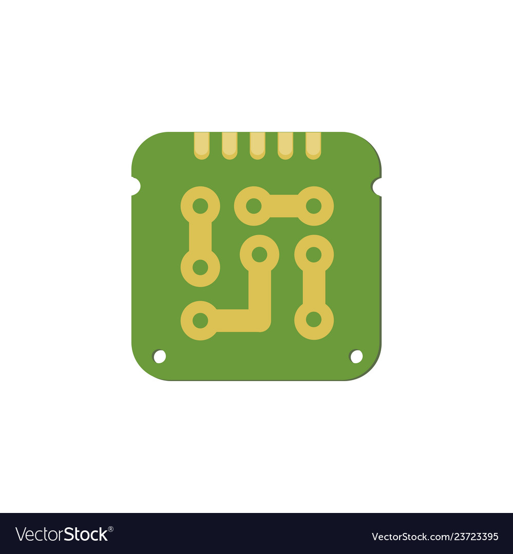Microchip chip circuit component Royalty Free Vector Image
