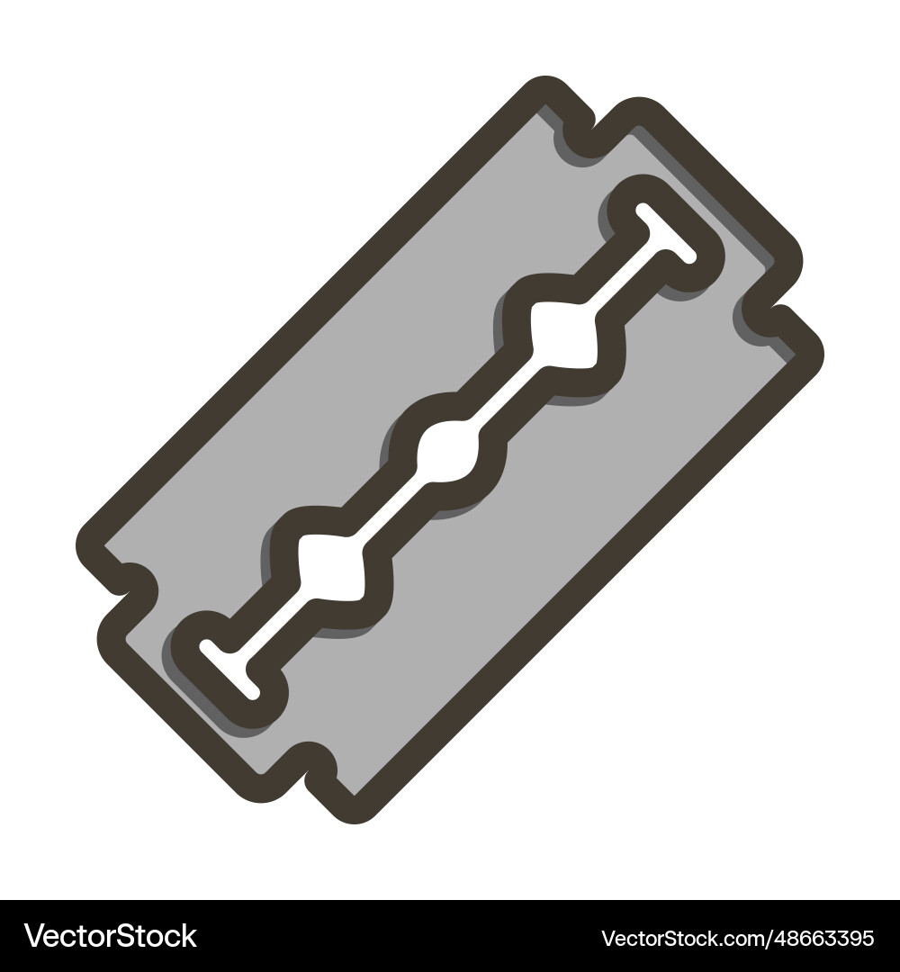 Razor blade thick line filled colors icon Vector Image