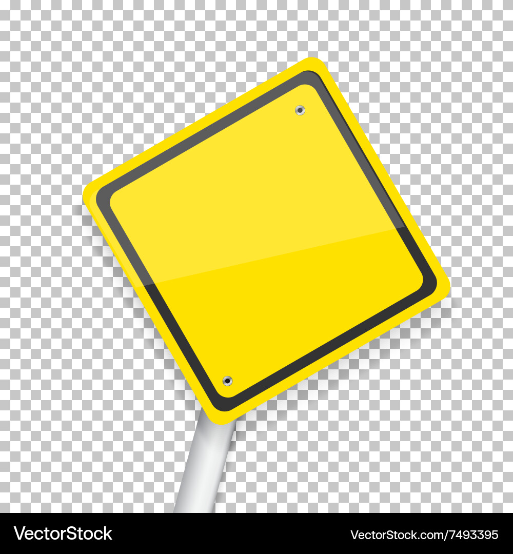 Road sign realistic eps10 yellow Royalty Free Vector Image
