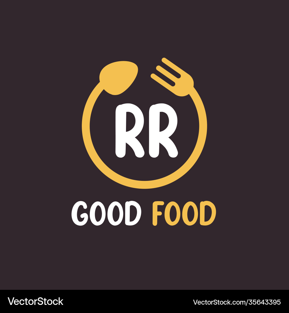 Rr letter logo design with restaurant concept Vector Image