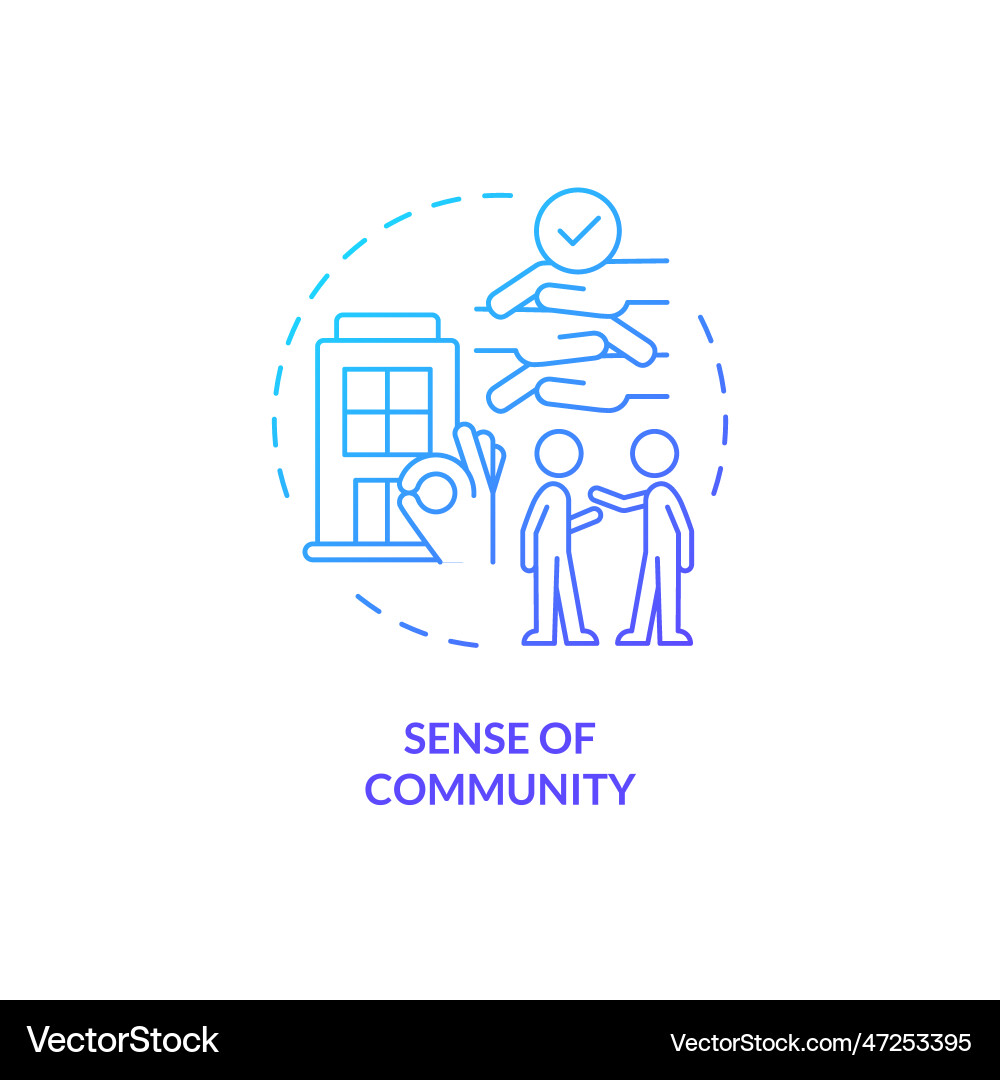 Sense of community blue gradient concept icon Vector Image