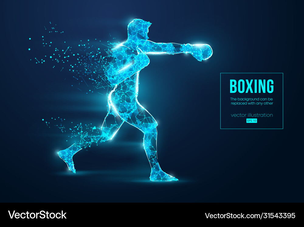 Silhouette a boxer fighter with boxing gloves Vector Image