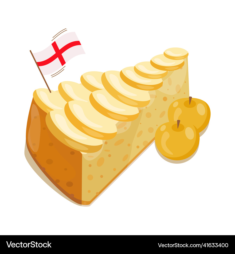 A english apple cake decorated with apples Vector Image