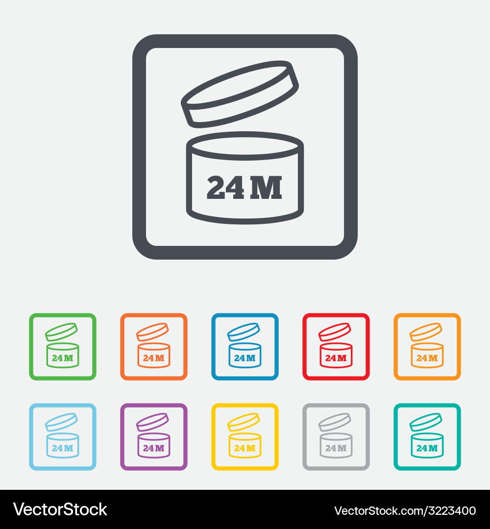 After opening use 24 months sign icon Royalty Free Vector