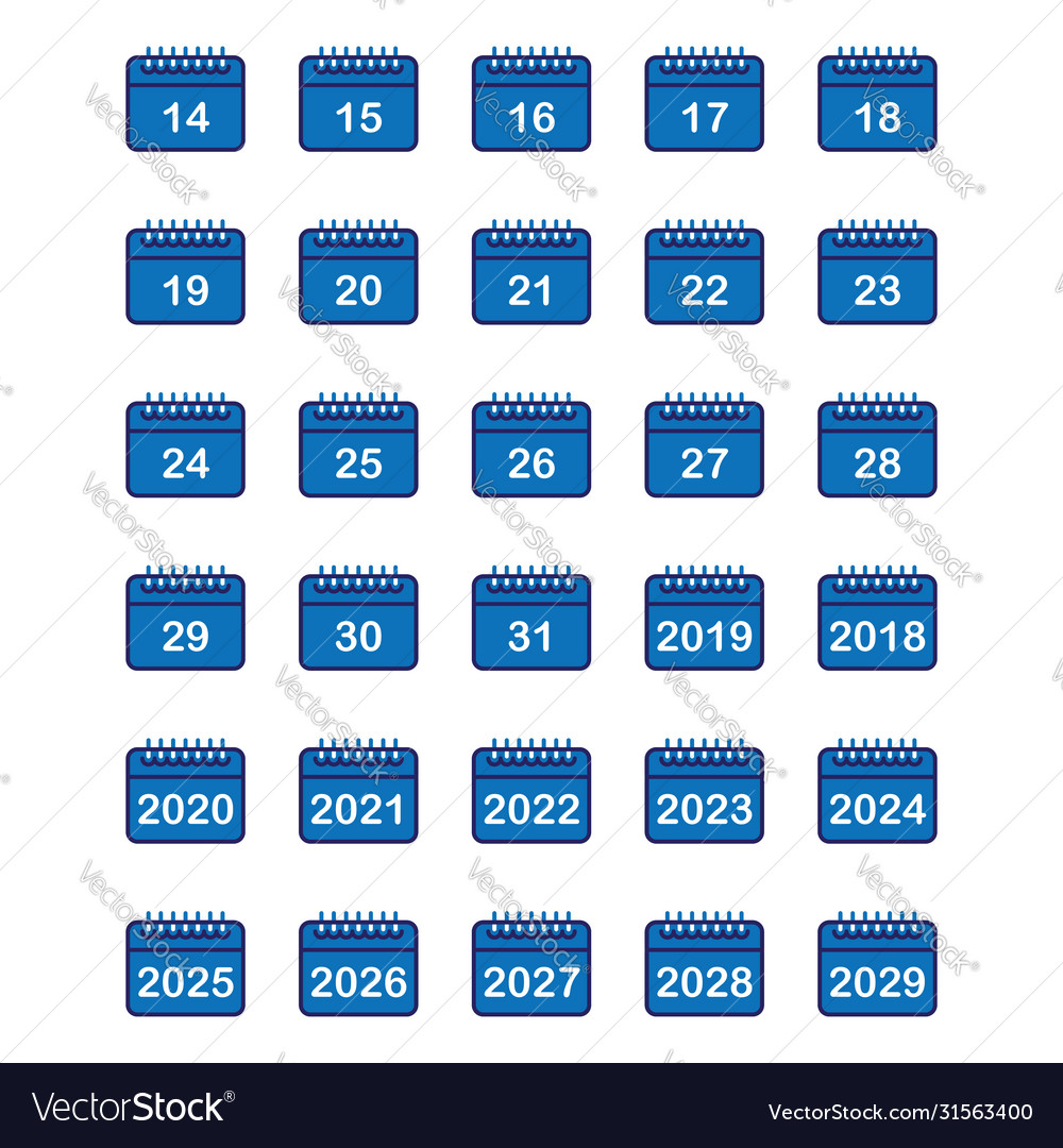 Calendar icon set black isolated for graphic Vector Image Calendar icon set black isolated for graphic Vector Image