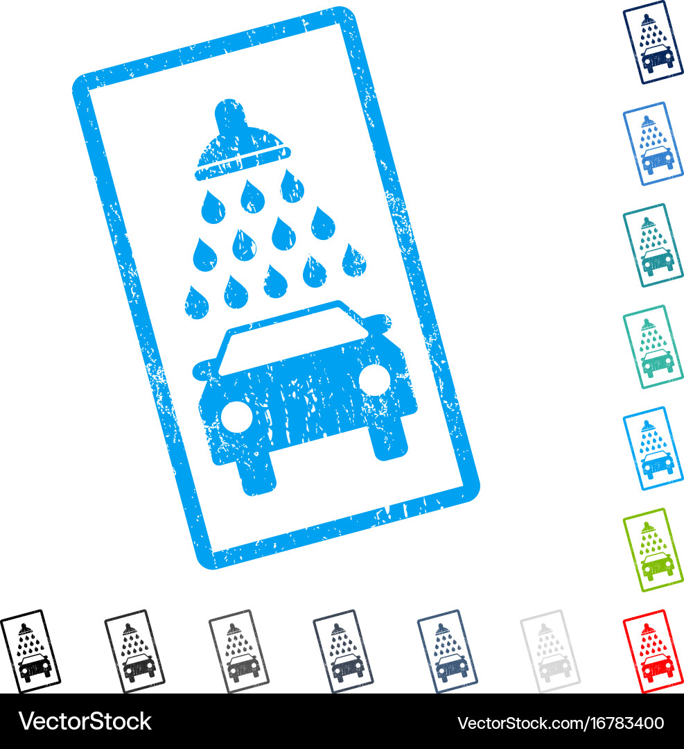 Car shower icon rubber watermark Royalty Free Vector Image
