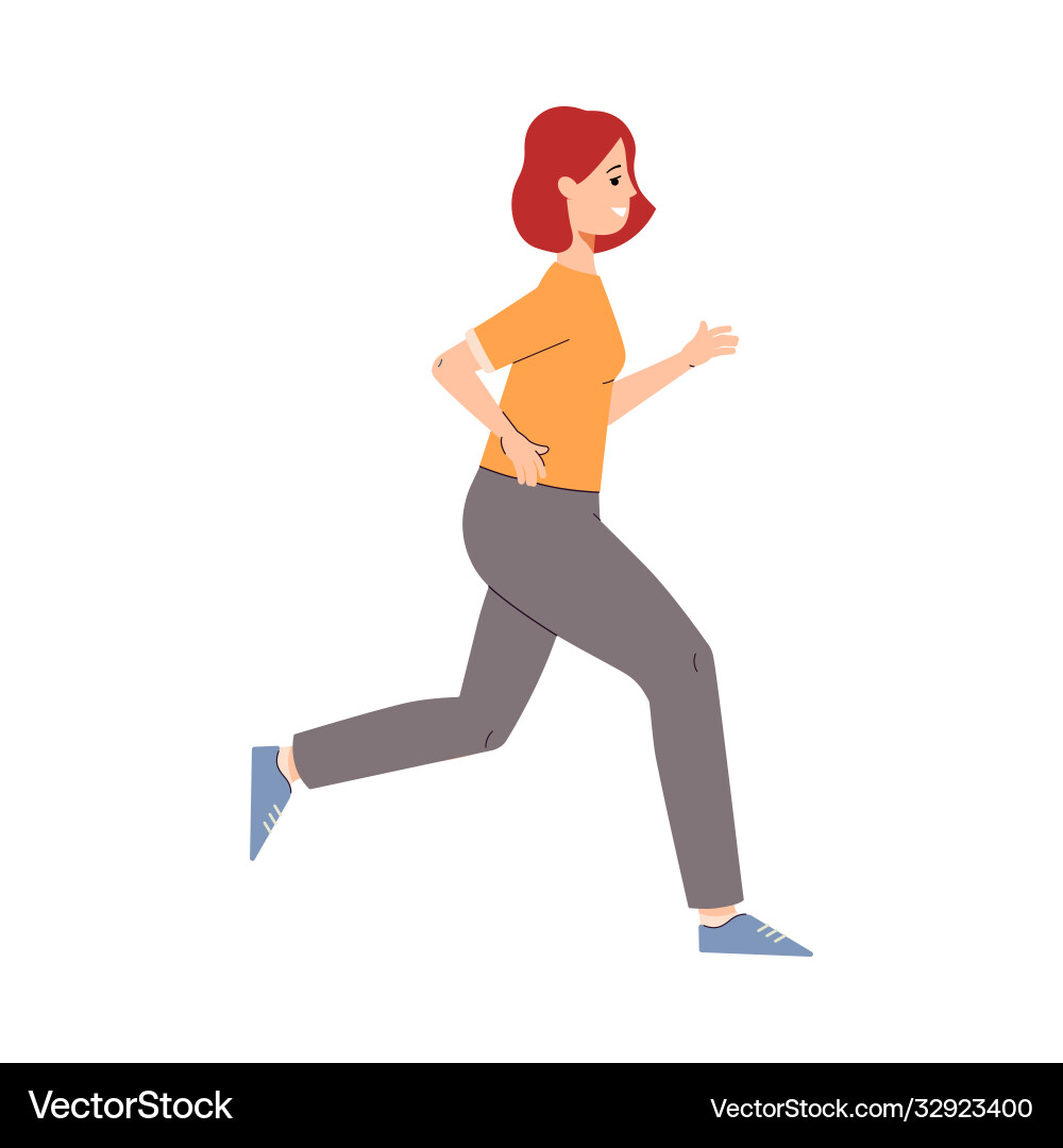 Cartoon runner athlete doing cardio sport exercise