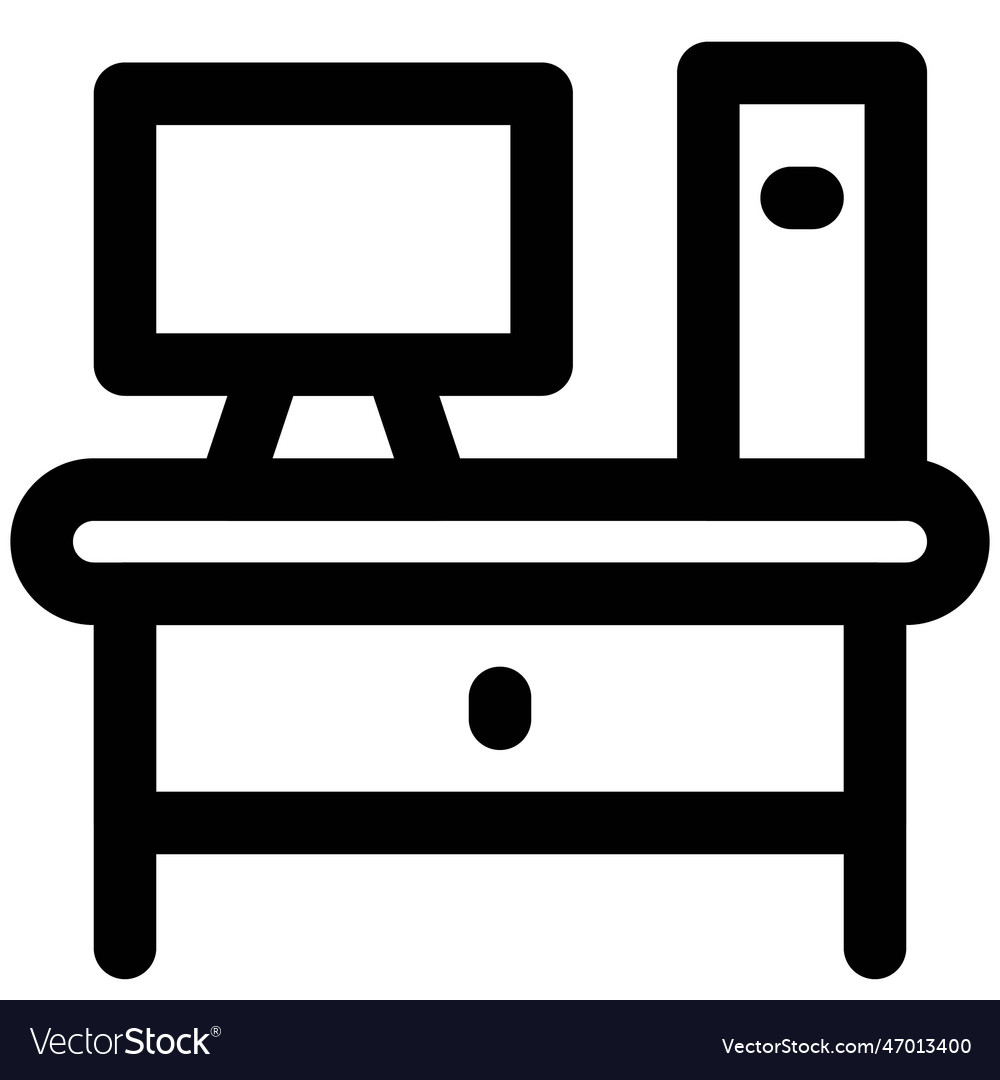 Computer table setup for workplace Royalty Free Vector Image
