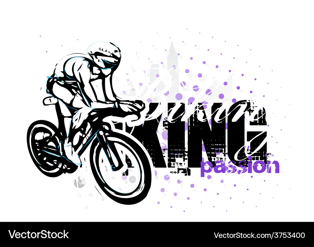 Cycling on grungy background Royalty Free Vector Image