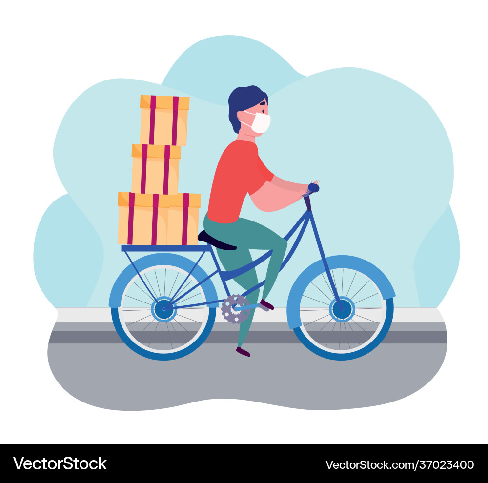 Delivery guy working Royalty Free Vector Image