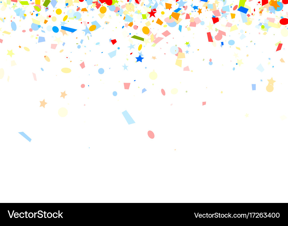 Festive background with colorful confetti Vector Image
