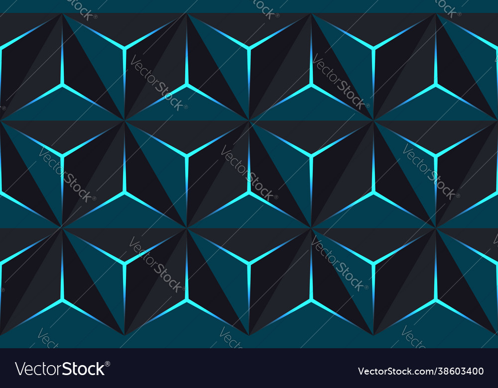 Geometric 3d pattern with basic shapes background Vector Image