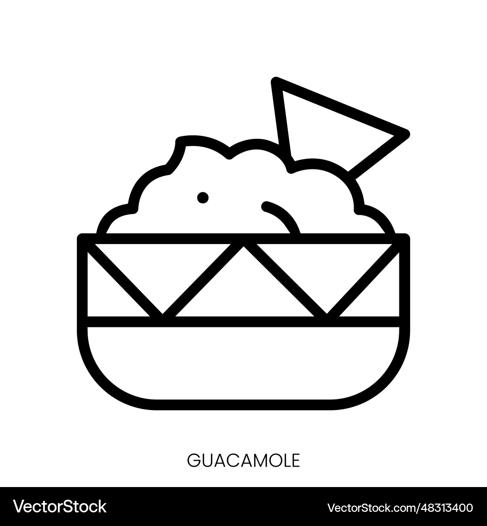 Guacamole icon line art style design isolated Vector Image