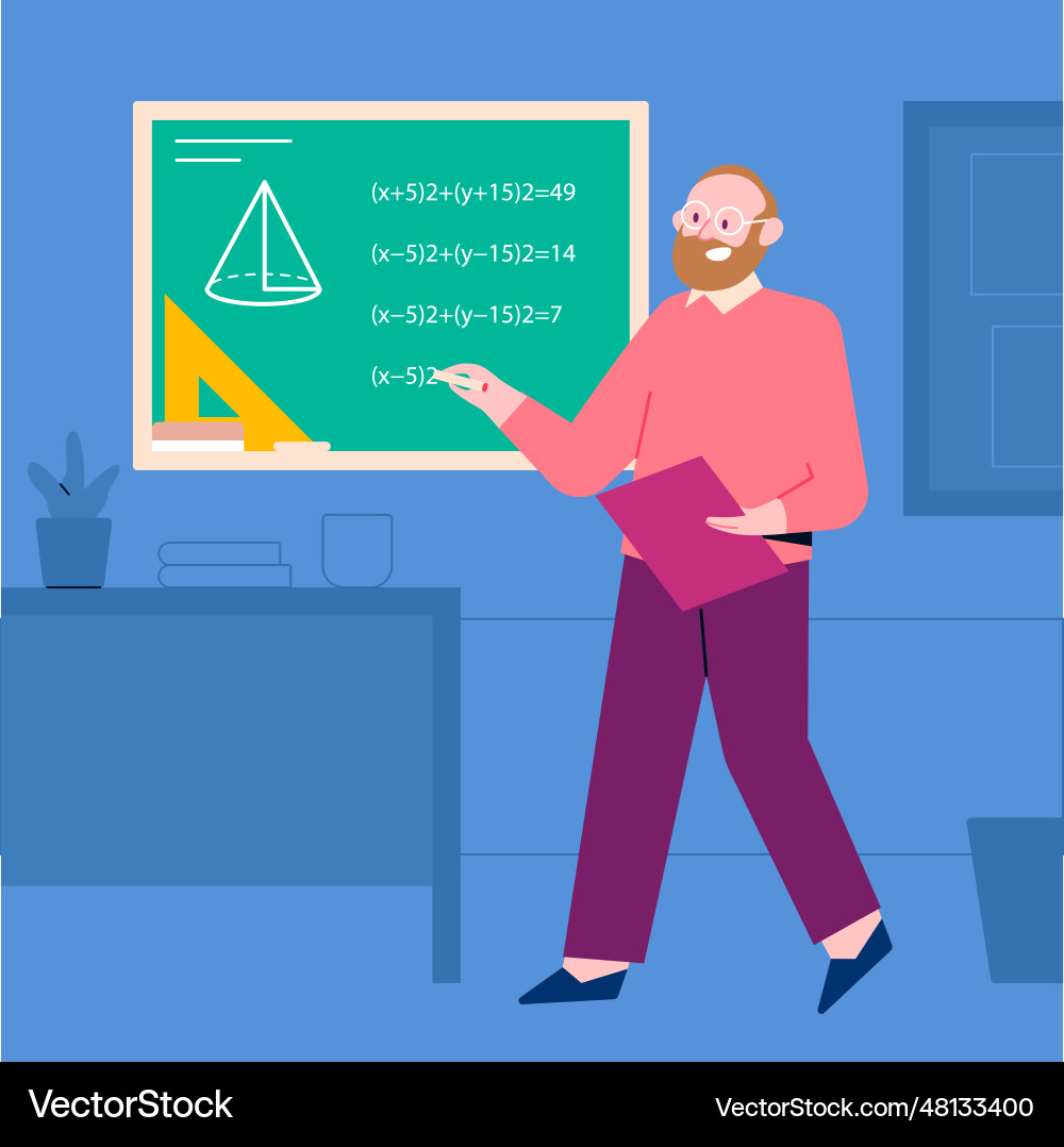 Hand drawn teacher cartoon Royalty Free Vector Image