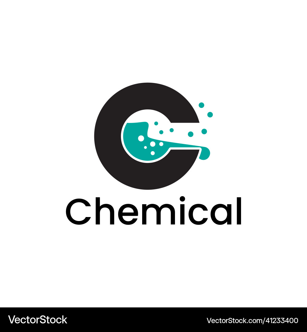 Letter c chemical logo design Royalty Free Vector Image