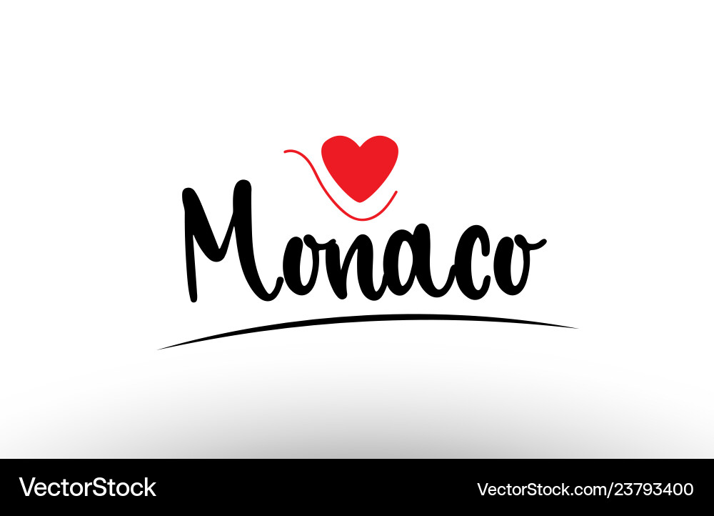 Monaco country text typography logo icon design Vector Image