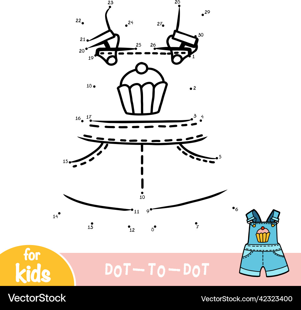 Numbers game education dot to kids Royalty Free Vector Image