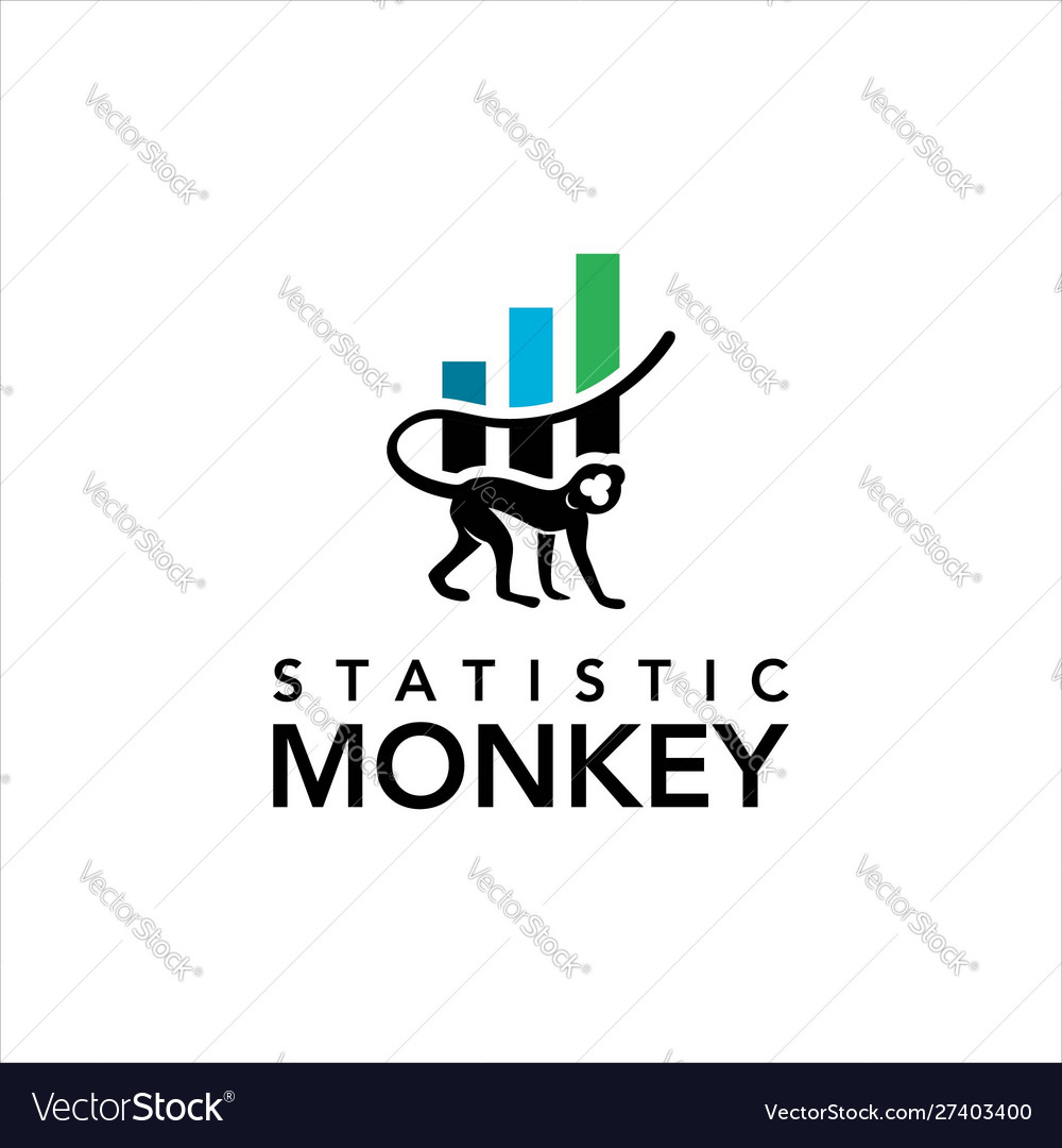 Statistic monkey chart Royalty Free Vector Image