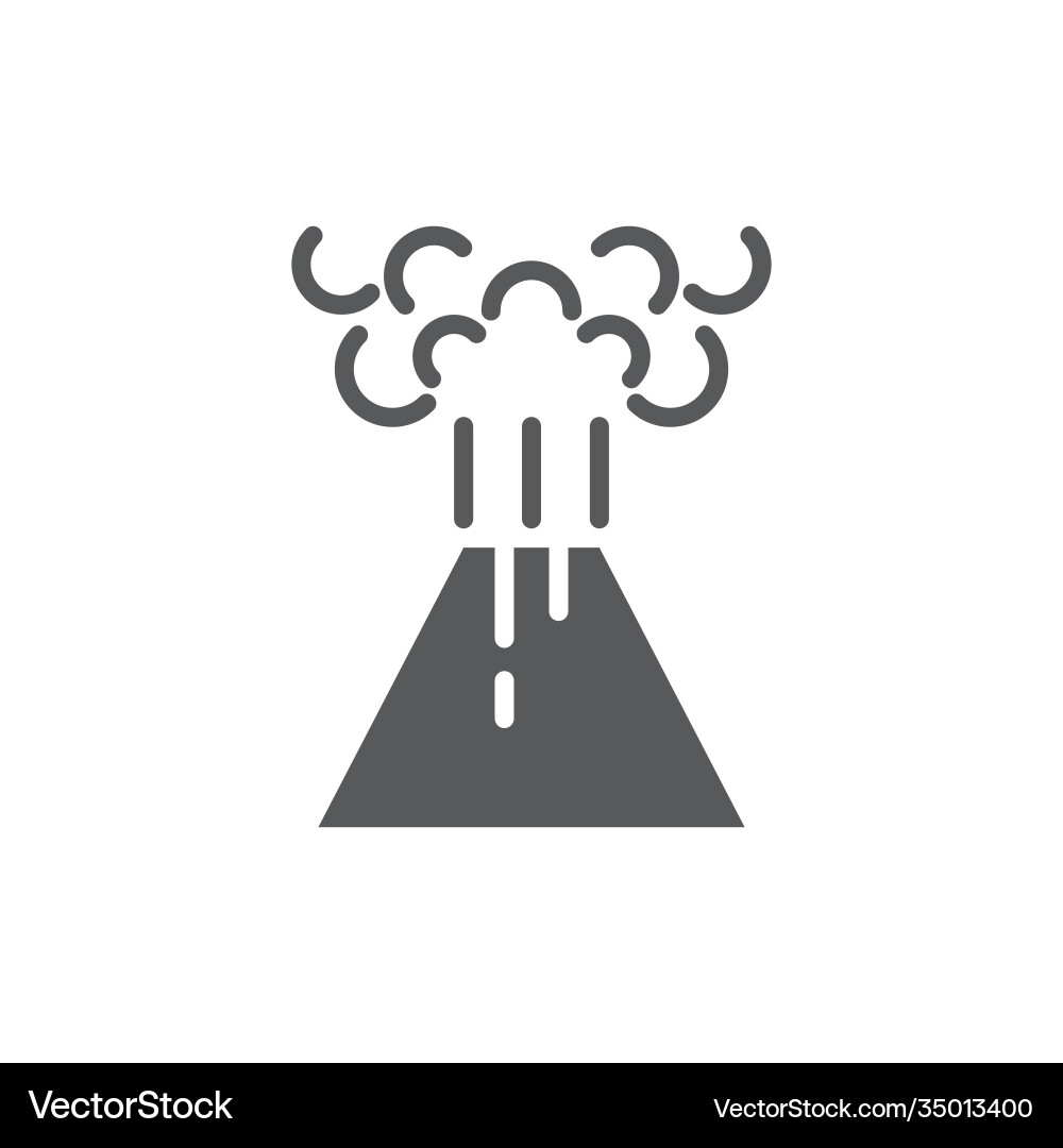 Volcano eruption icon symbol disaster isolated Vector Image