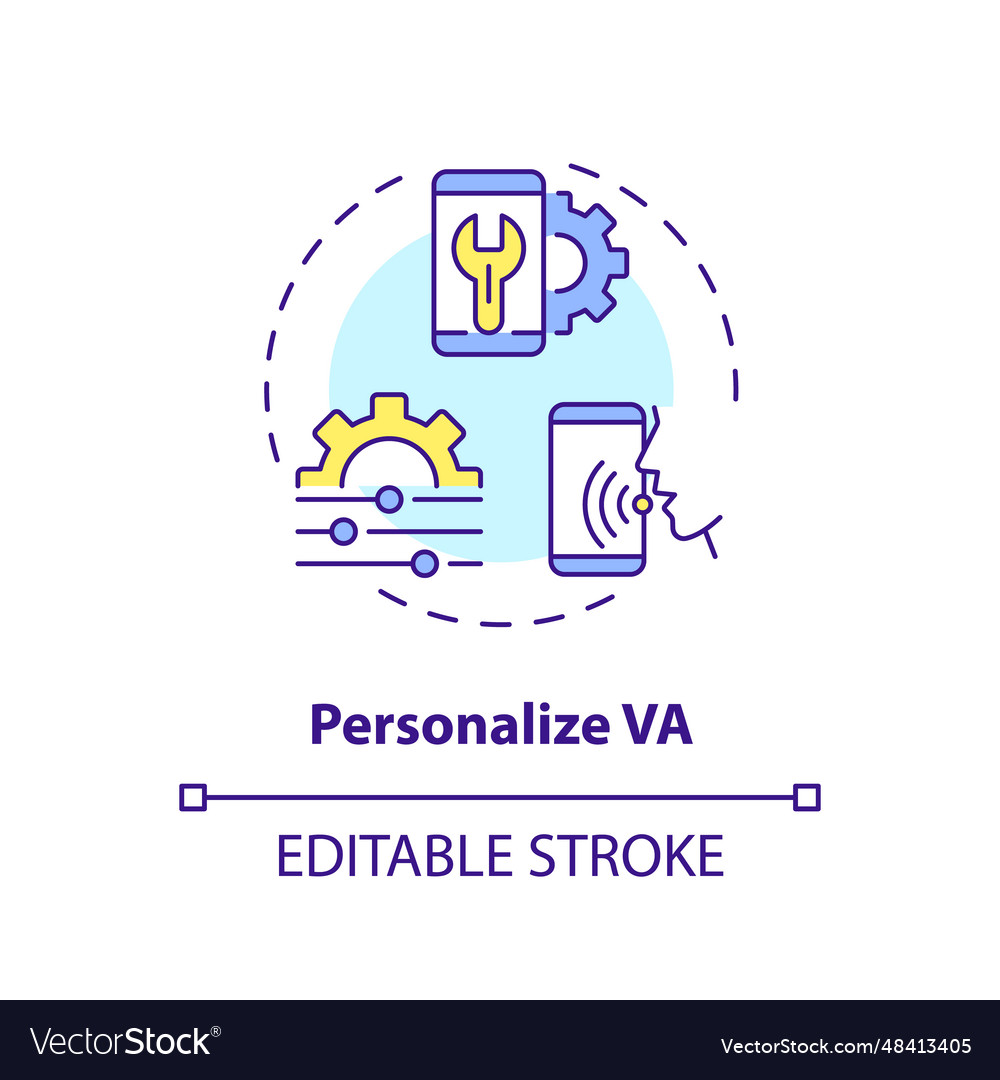 2d customizable personalize va line icon concept Vector Image 2d customizable personalize va line icon concept Vector Image