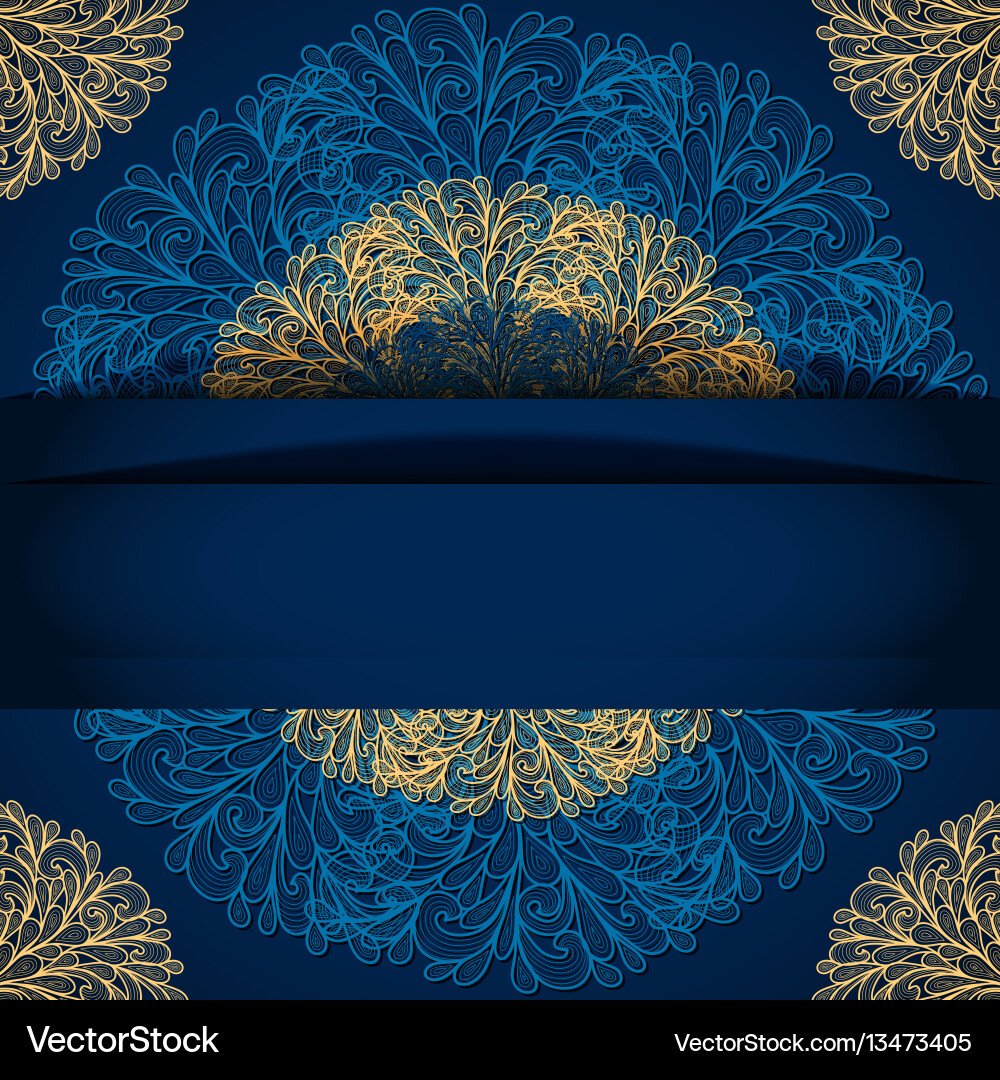 Card with lacy background and banner Royalty Free Vector