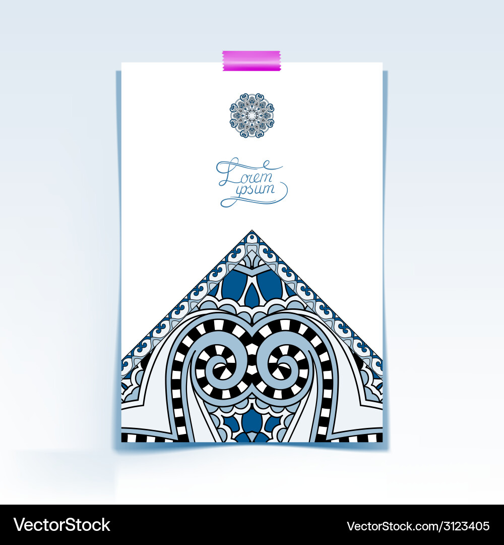 Decorative sheet paper with oriental floral Vector Image
