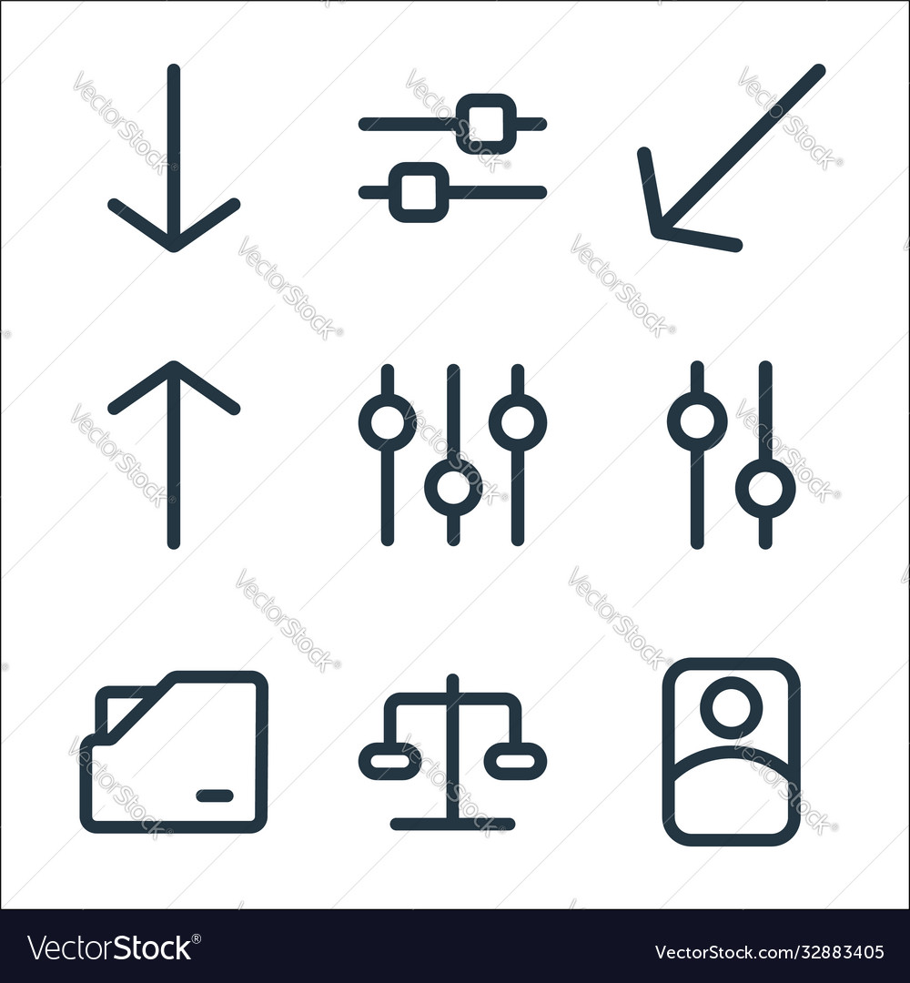 Interface line icons linear set quality line set Vector Image