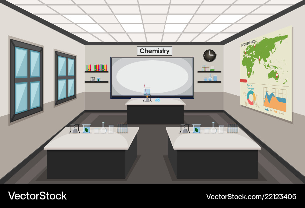 Interior of a chemistry lab Royalty Free Vector Image