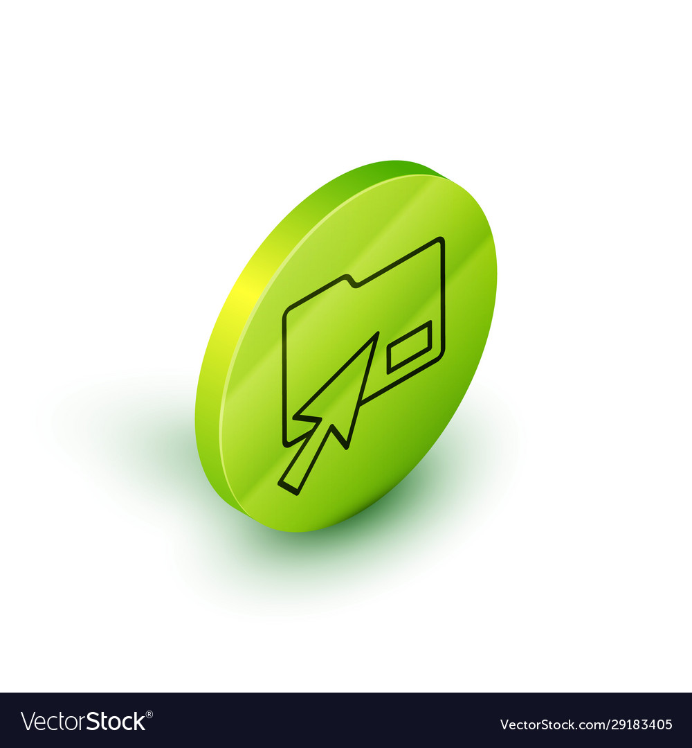 Isometric Line Cursor Click Document Folder Icon Vector Image