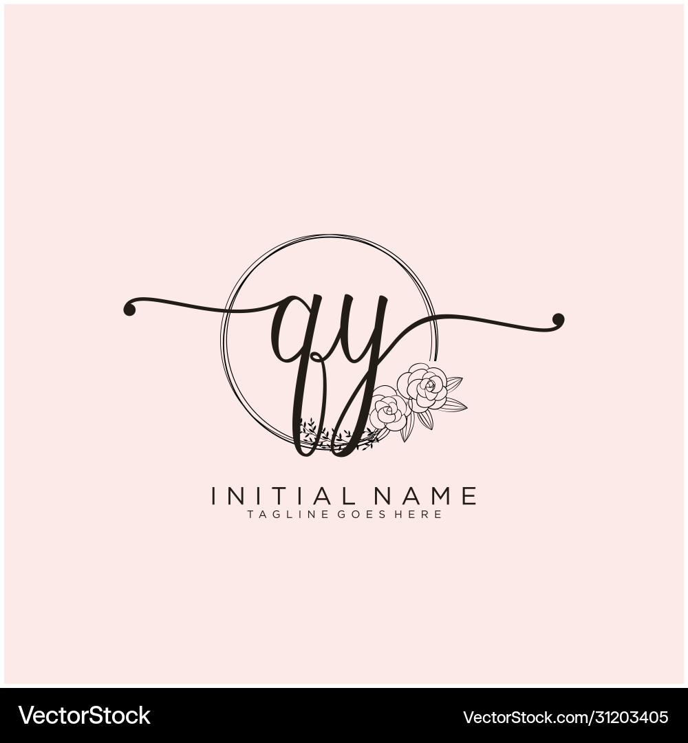 Letter initial qy beauty monogram and elegant Vector Image