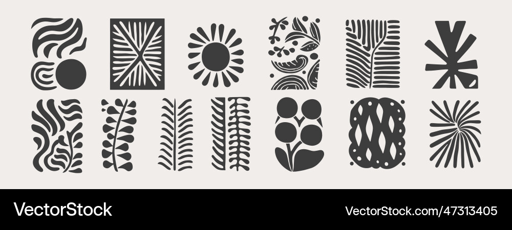 Matisse abstract art set aesthetic modern Vector Image