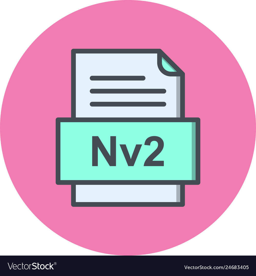 Nv2 file document icon Royalty Free Vector Image