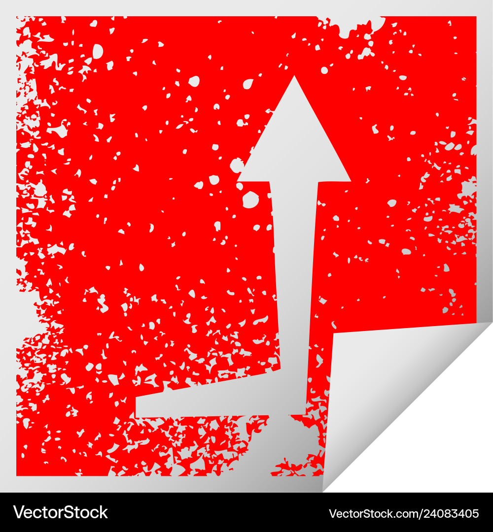 Quirky distressed square peeling sticker symbol Vector Image