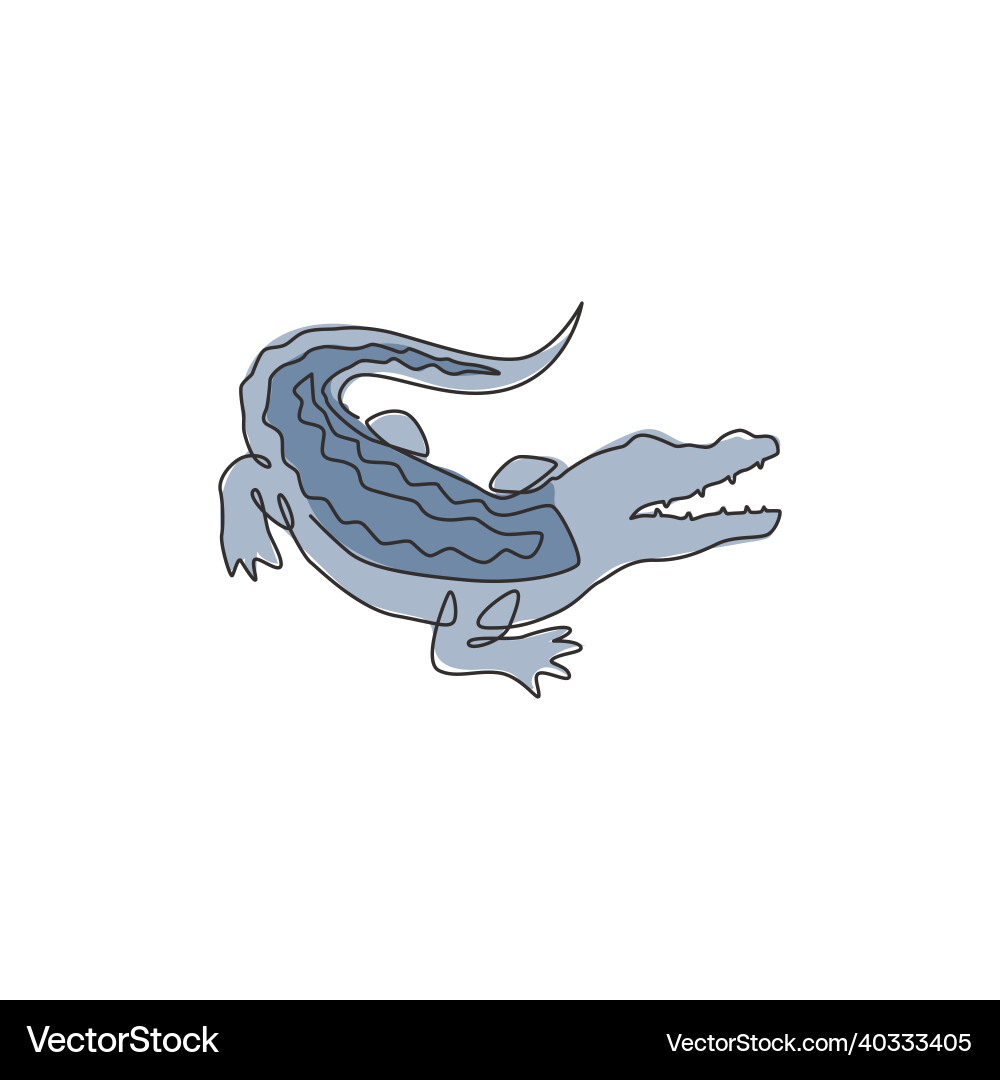 Single continuous line drawing of wild rough Vector Image