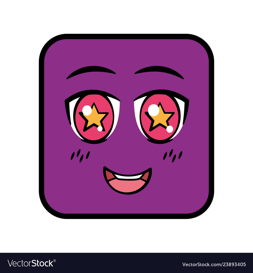 Square emoticon face expression Royalty Free Vector Image