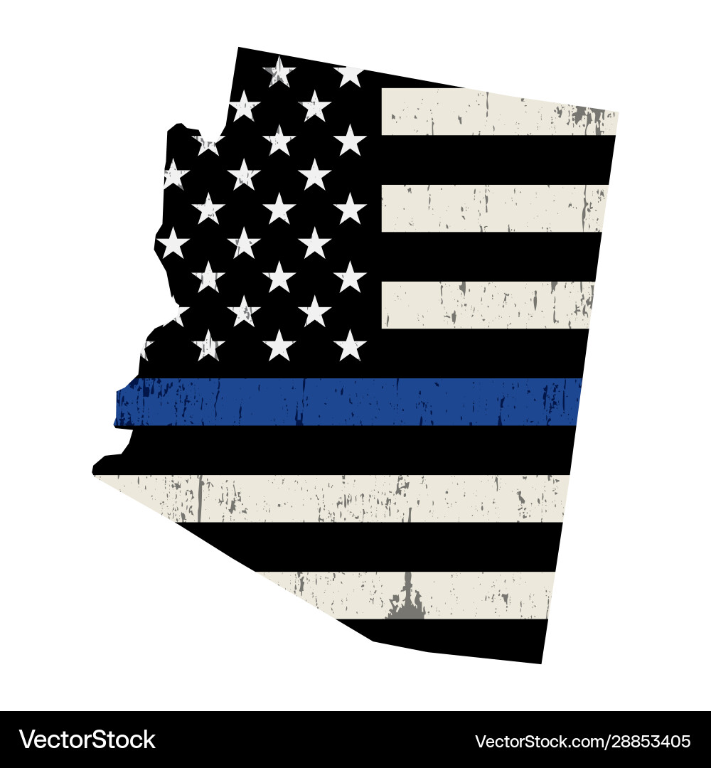 State arizona police support flag Royalty Free Vector Image