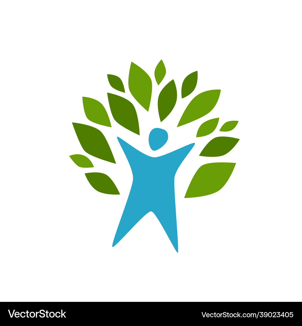 Tree and man nature organic icon environment Vector Image