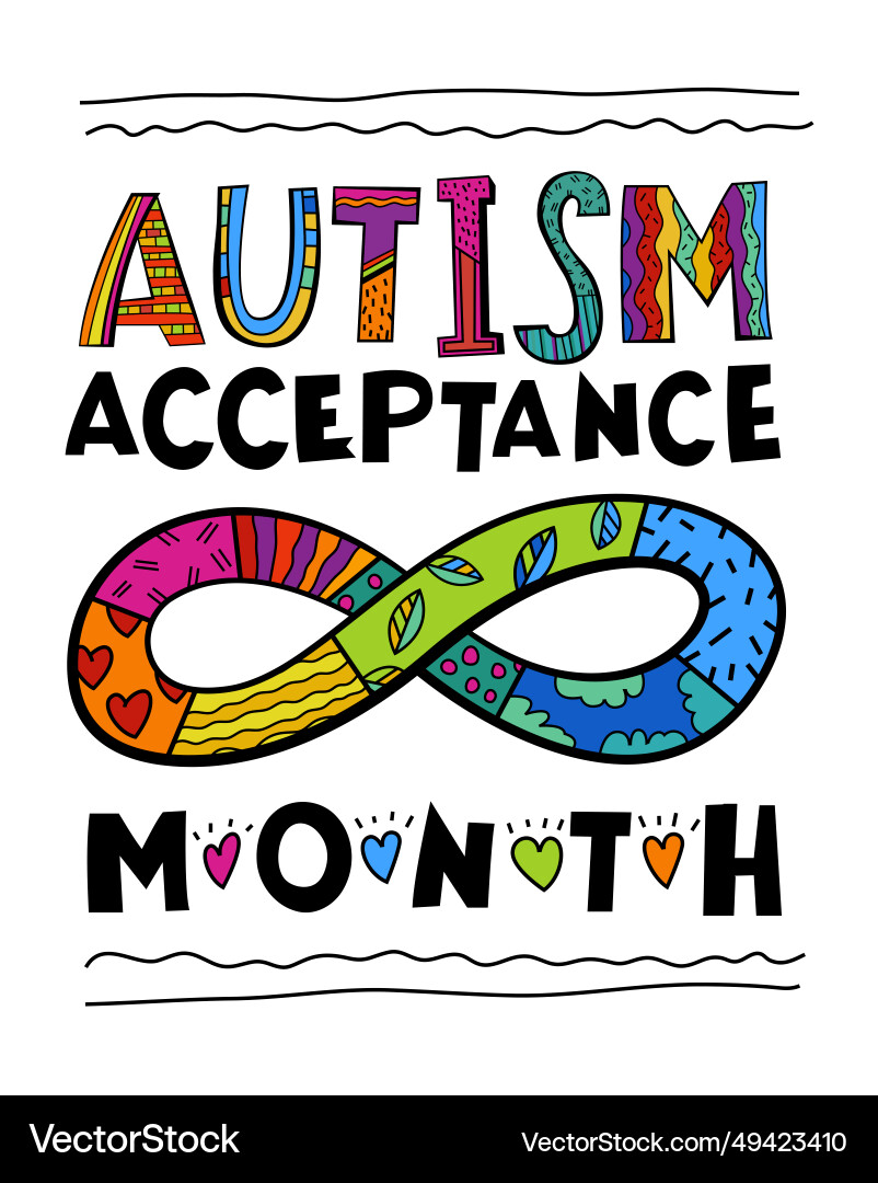 Autism acceptance month autistic spectrum Vector Image