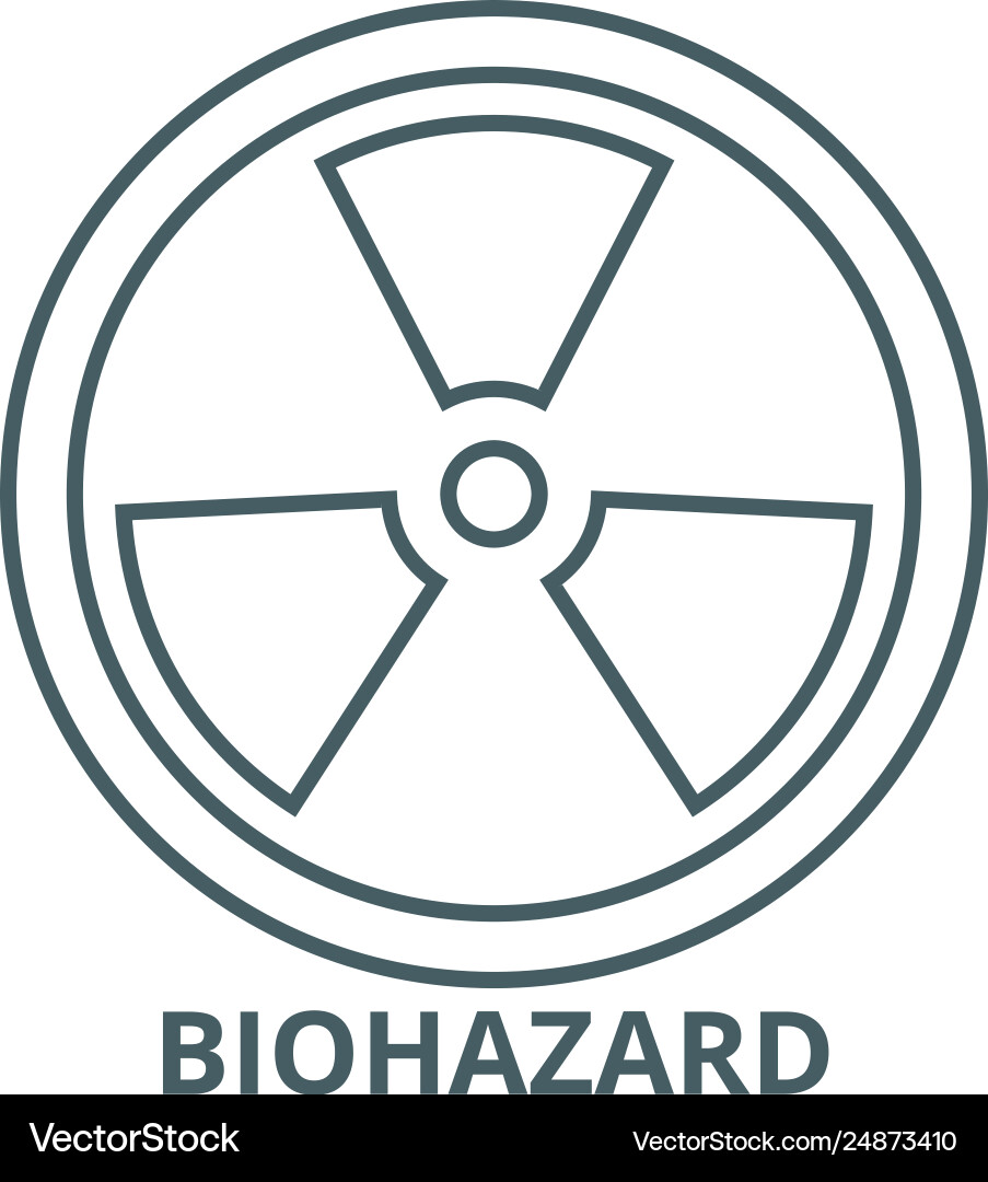 Biohazarddangerous radiation line icon Royalty Free Vector