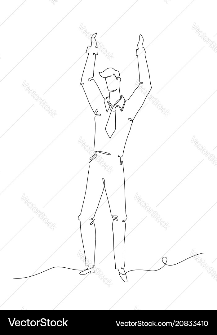 Businessman - one line design style Royalty Free Vector