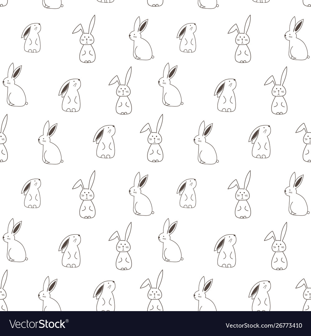 Cute bunny seamless pattern background Royalty Free Vector