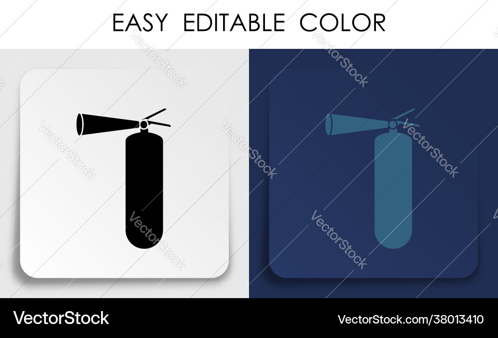 Fire extinguisher icon on paper square sticker Vector Image