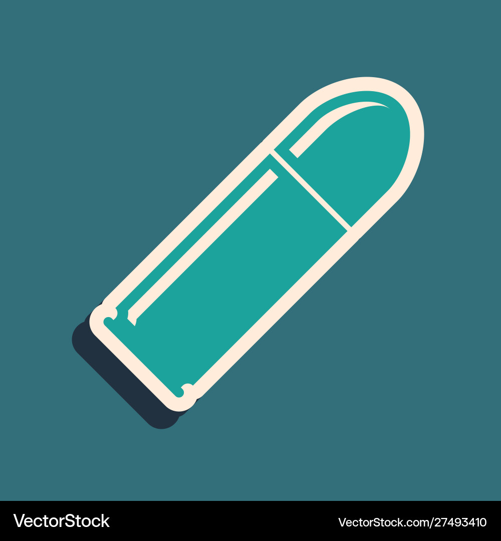 Green bullet icon isolated on blue background Vector Image