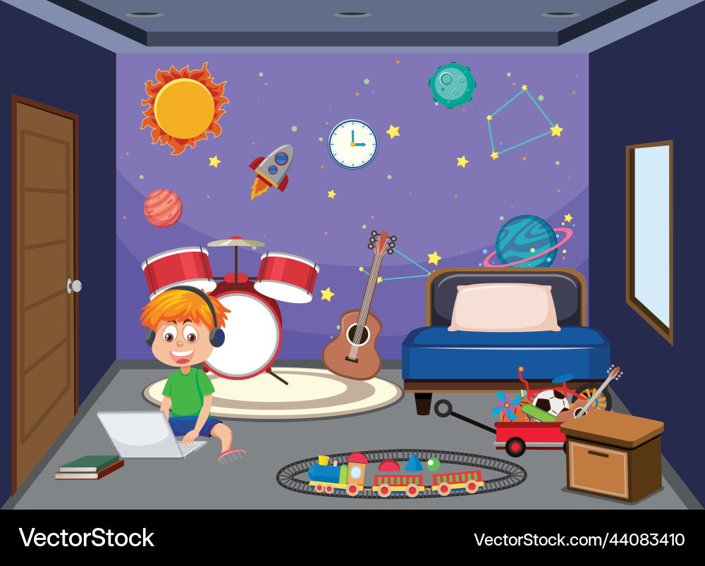 Kids learning online at home Royalty Free Vector Image
