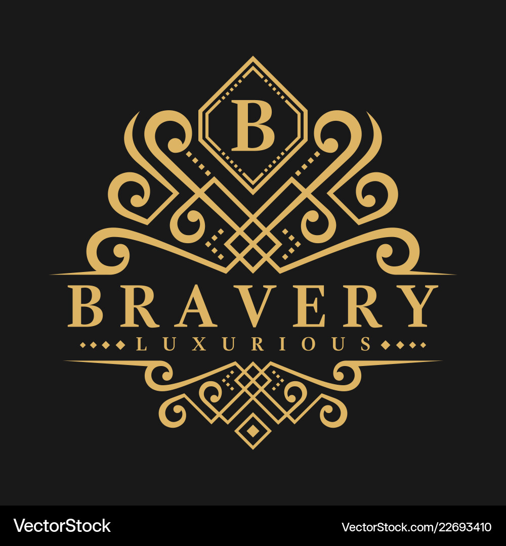 Letter b logo - classic luxurious style Royalty Free Vector